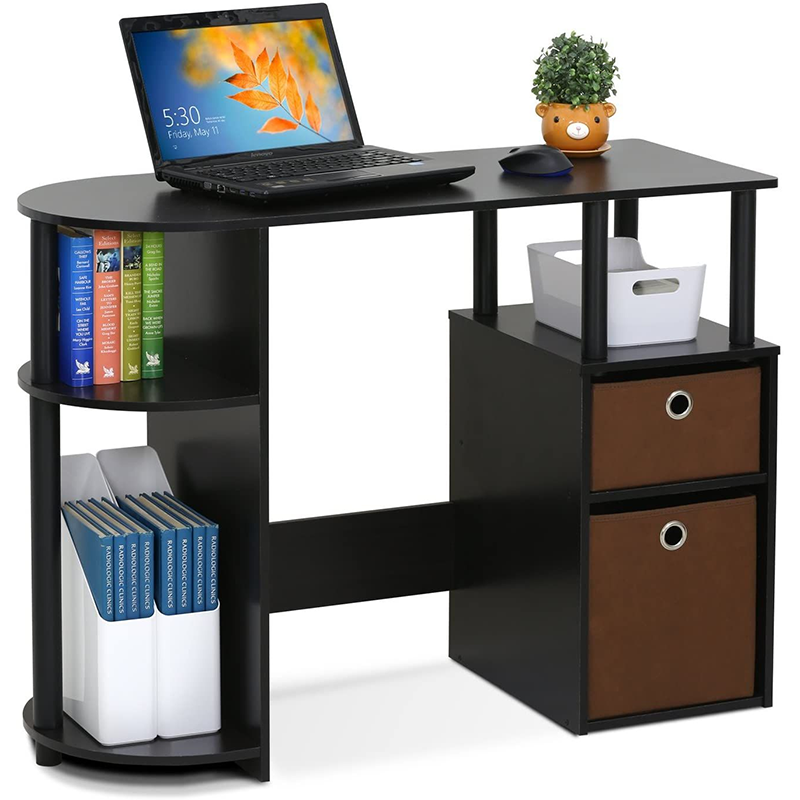 Furninno – computerbureau – werkplek – bureau – donkerbruin / zwart – Redealer.nl ...