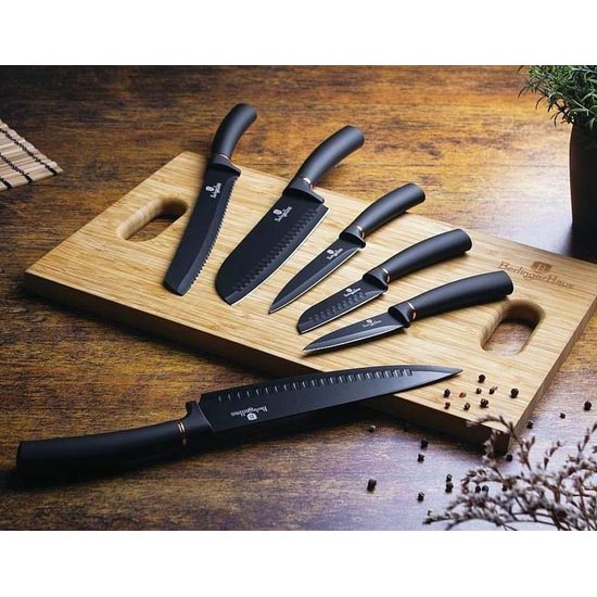 Luxe messenset – 6- delig – o.a. vleesmes santokumes – zwart – Redealer ...