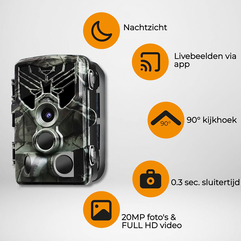 Denver – wildcamera met nachtzicht – live beelden (APP) – FULL HD – Waterdicht – WCT8020W ...